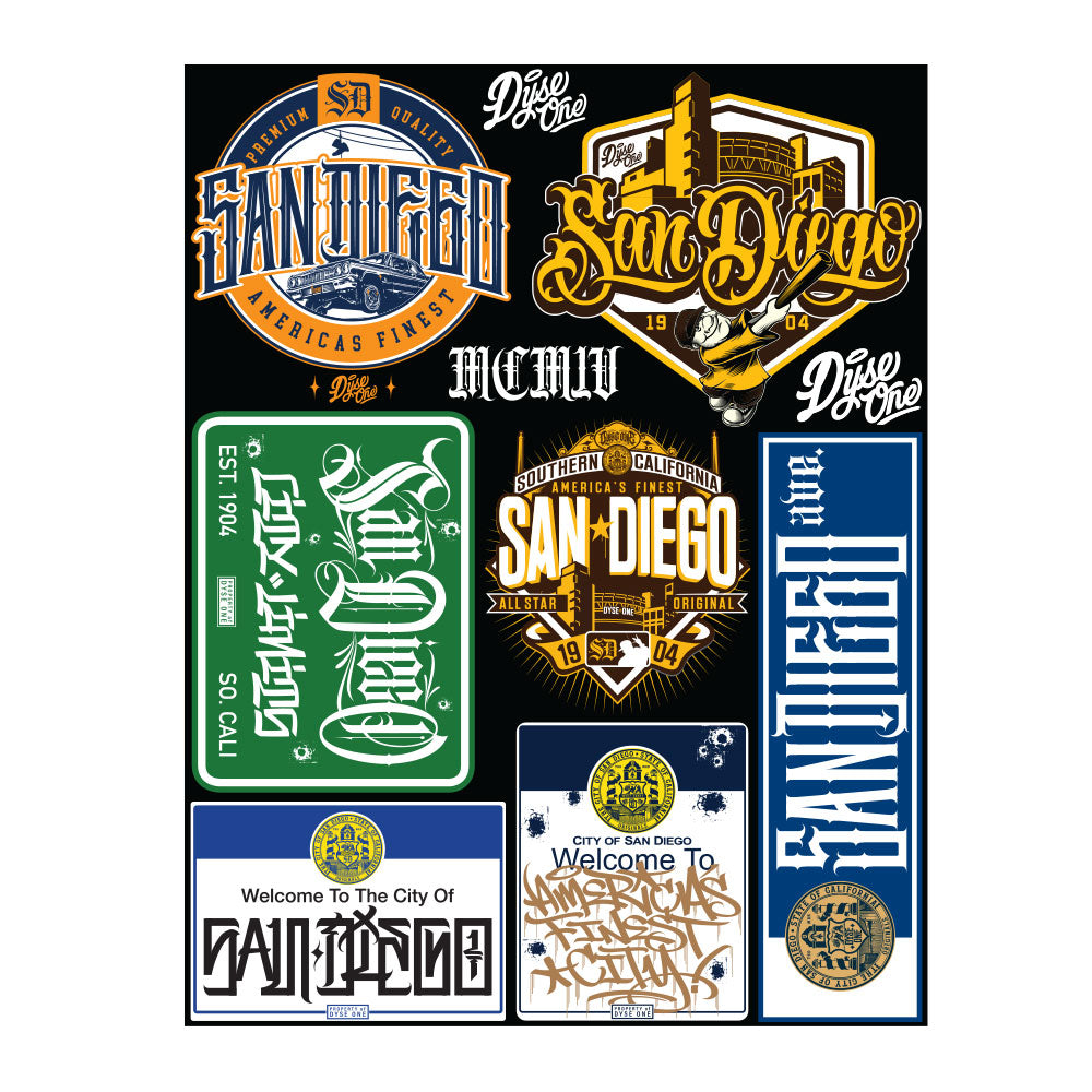 New* Dyse One SD City Sticker Sheet – Official Dyse One | Clothing, Art ...